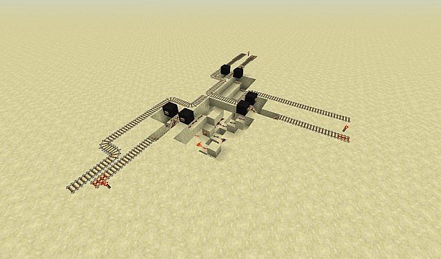 Three way Minecart Intersection Minecraft Map