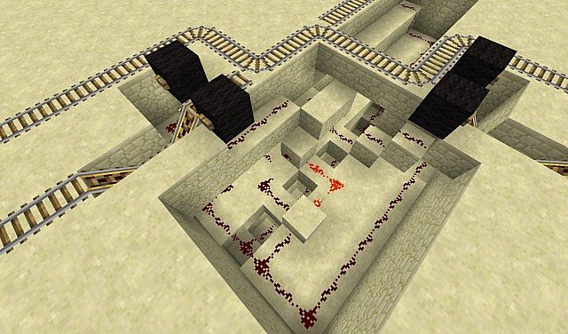 Three way Minecart Intersection Minecraft Map