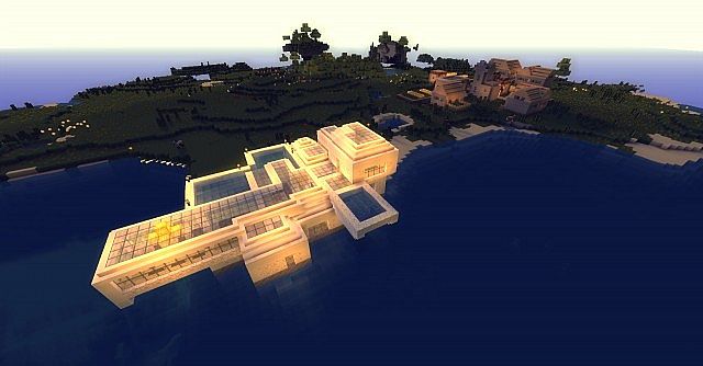 Modern "water house" Minecraft Map