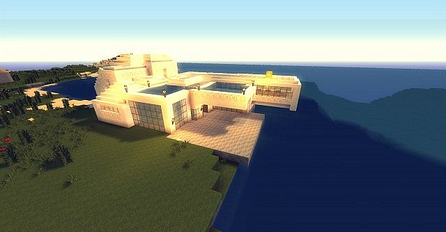 Modern "water house" Minecraft Map