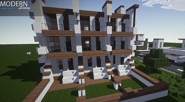 Modern Creative build - Small Appartment block Minecraft Map