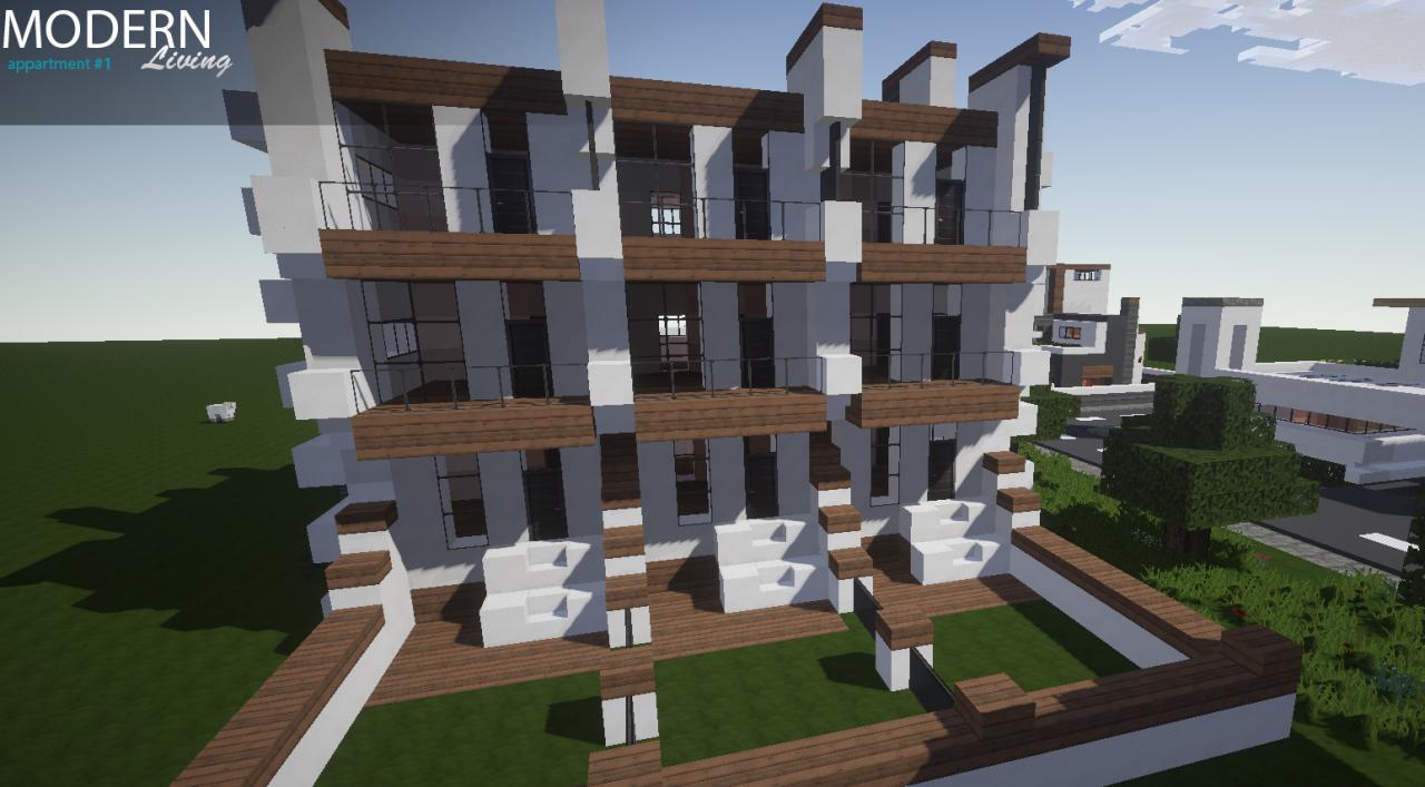 Modern Creative build - Small Appartment block Minecraft Map