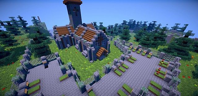 A small chapel with ruin around it Minecraft Map