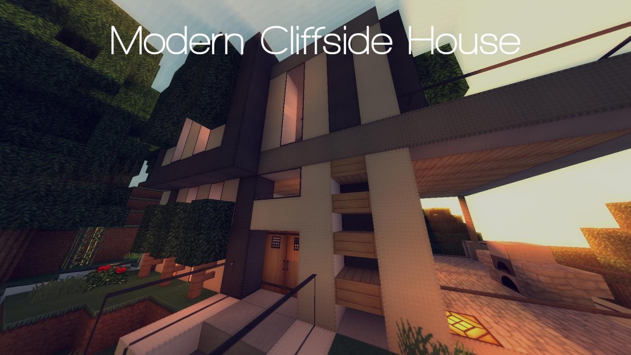 Modern Cliffside House Minecraft Map