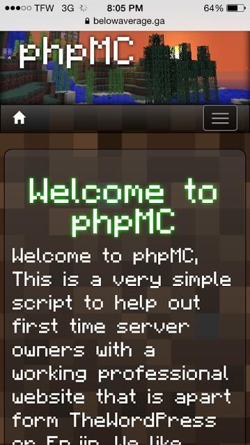 phpMC - Custom Minecraft Website Script Minecraft Mod