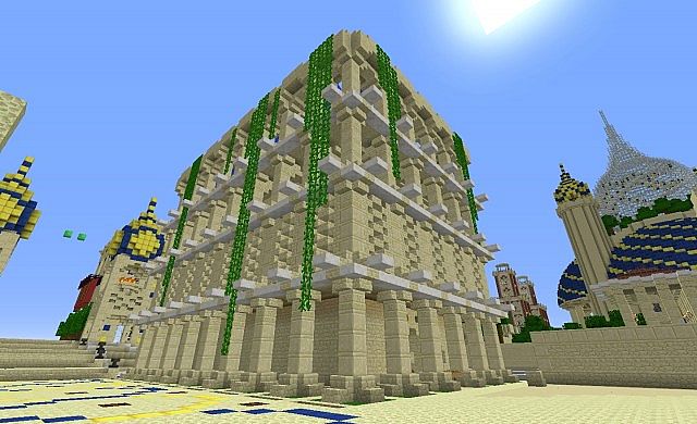 some arabian building in a big city in construction Minecraft Map