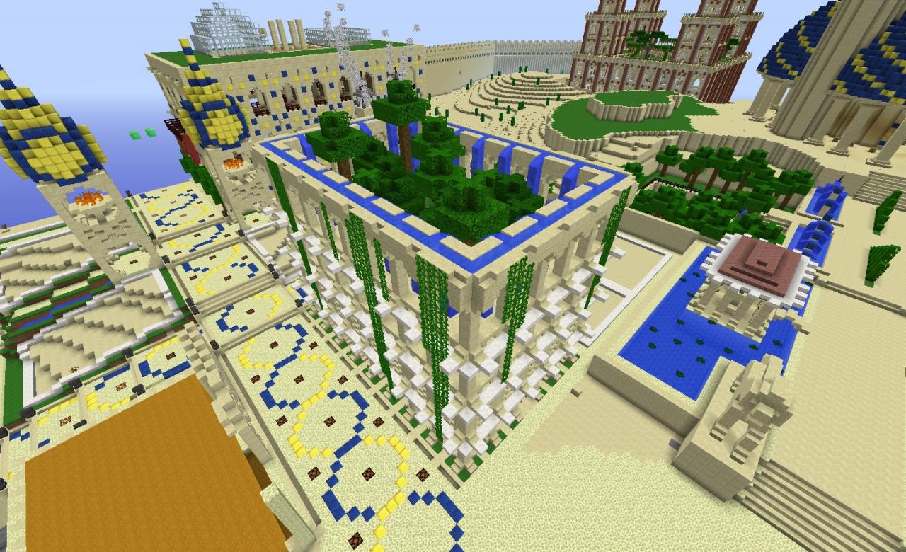 some arabian building in a big city in construction Minecraft Map