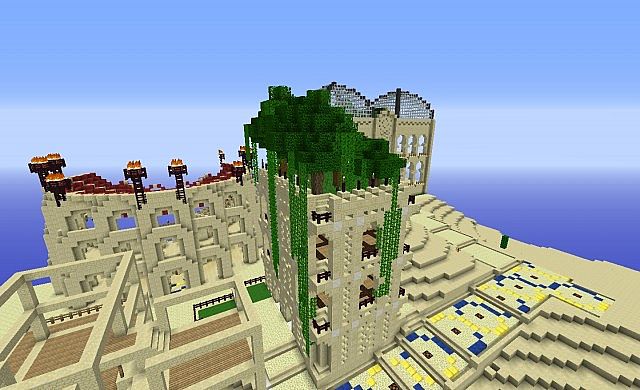 some arabian building in a big city in construction Minecraft Map