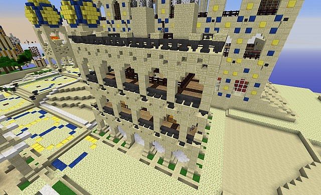 some arabian building in a big city in construction Minecraft Map