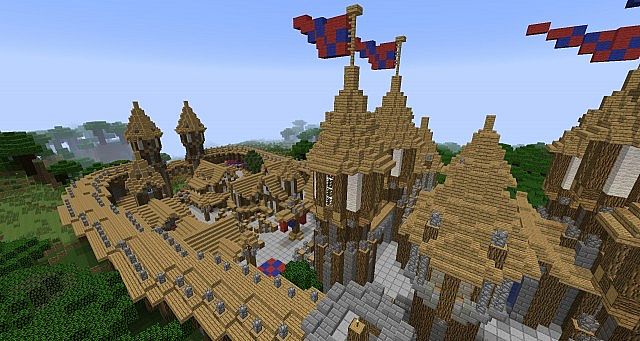 [Medieval] Redstone Network Server spawn town Minecraft Map