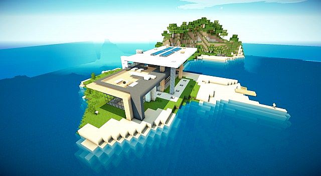Island Modern House Minecraft Map