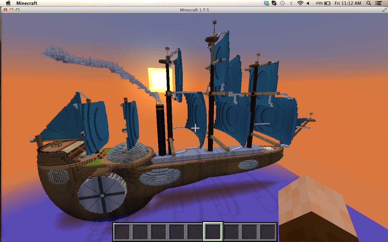 STEAMPUNK steam/sail ship Minecraft Map