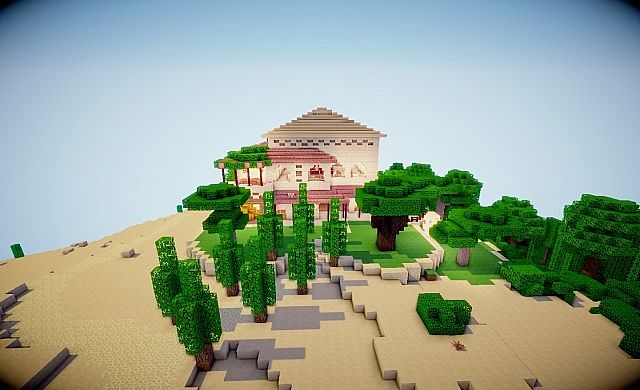 provencal hostel in a desert near an oasis Minecraft Map
