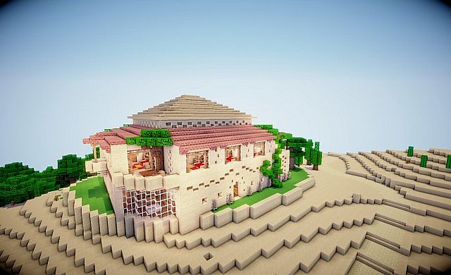 provencal hostel in a desert near an oasis Minecraft Map