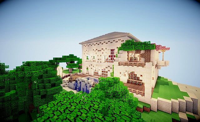 provencal hostel in a desert near an oasis Minecraft Map