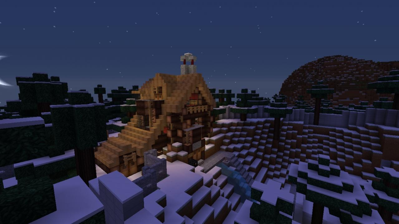 christmas mountain cottage Minecraft Map