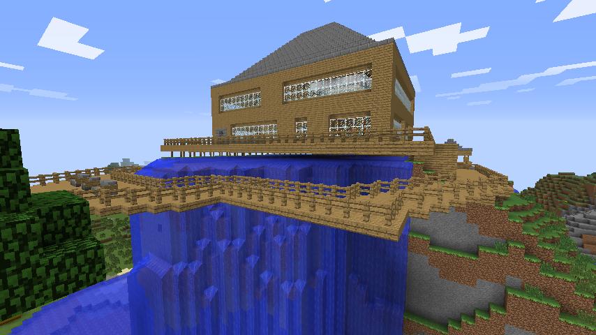 Mansion on a Waterfall Minecraft Map