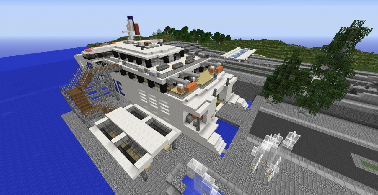 Catamaran car ferry (+ terminal) 1:1 Minecraft Map