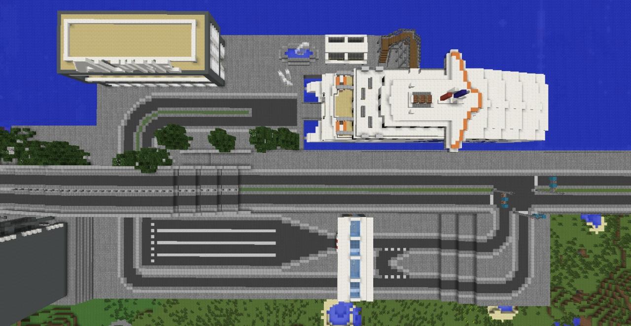 Catamaran car ferry (+ terminal) 1:1 Minecraft Map