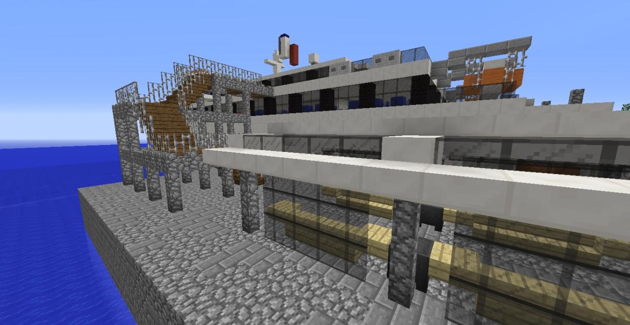 Catamaran car ferry (+ terminal) 1:1 Minecraft Map