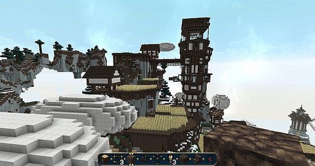 Medieval/Steampunk Mountain Range Minecraft Map