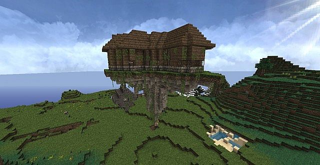 flying house Minecraft Map