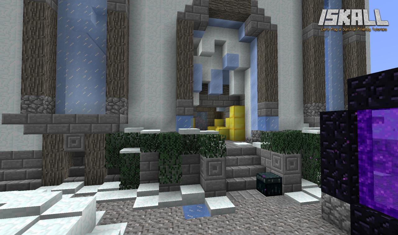 Ice Themed Overworld Gold farm on Hardcore SMP Minecraft Map