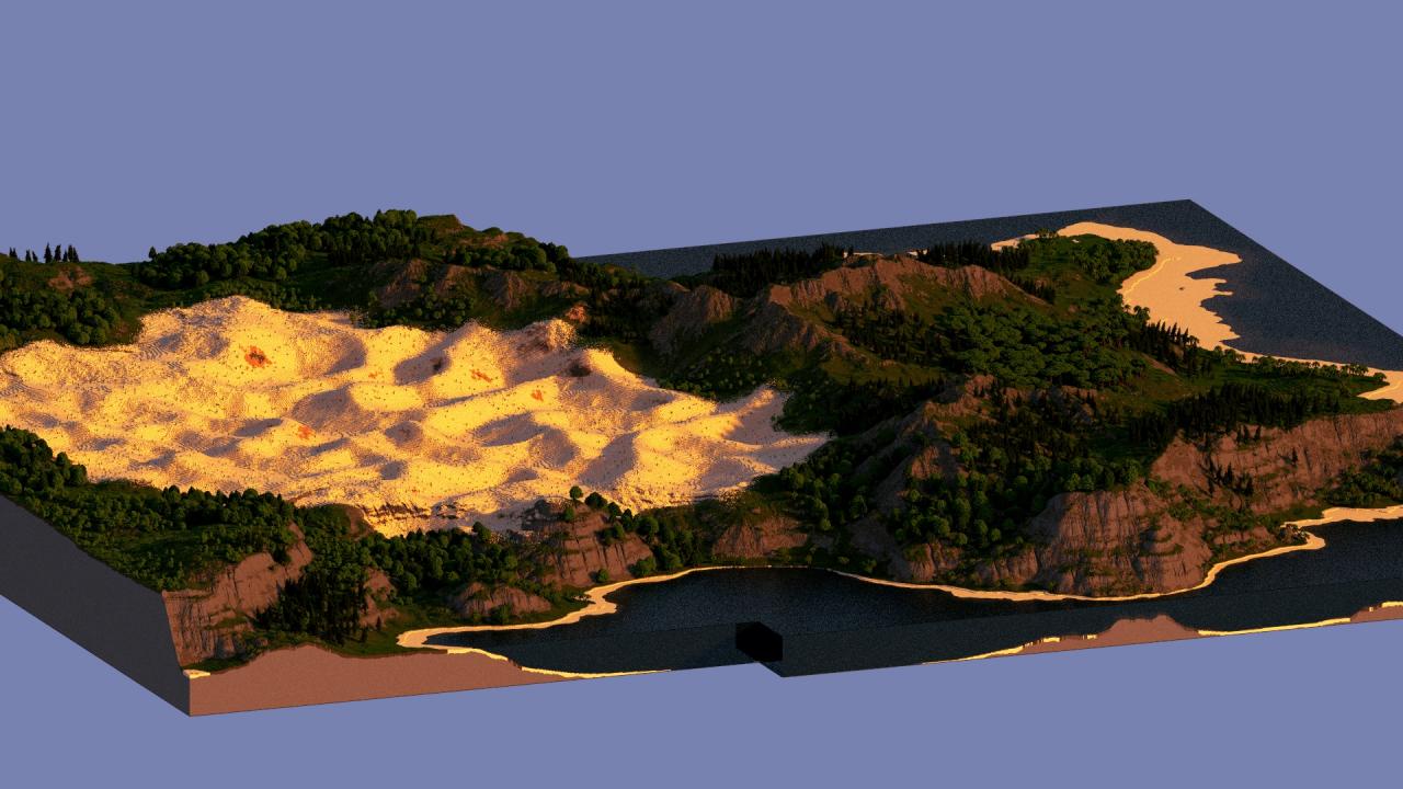 Desert/Cliff Island - Custom Terrain Minecraft Map