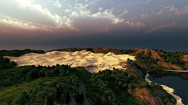 Desert/Cliff Island - Custom Terrain Minecraft Map