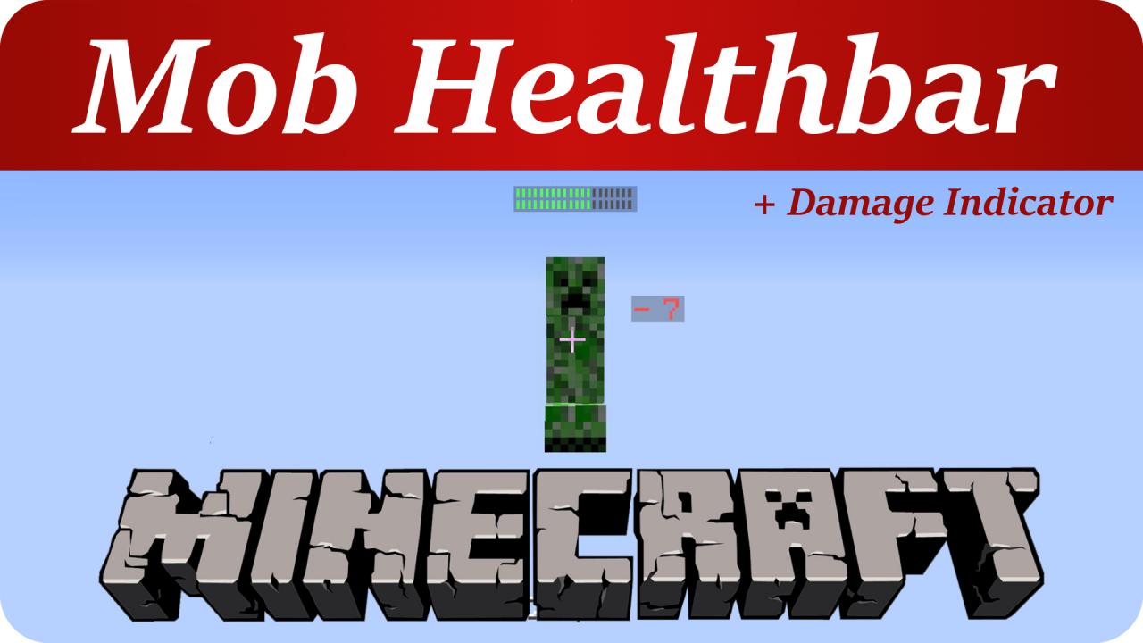 Mob Healthbar & Damage Indicator for vanilla minecraft Minecraft Project
