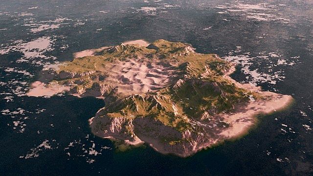 Desert/Cliff Island - Custom Terrain Minecraft Map