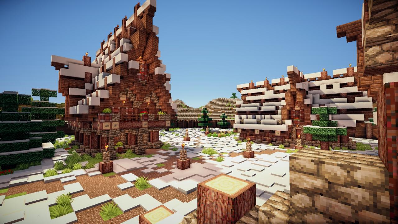 Snow Village + Video + Free Download Minecraft Map