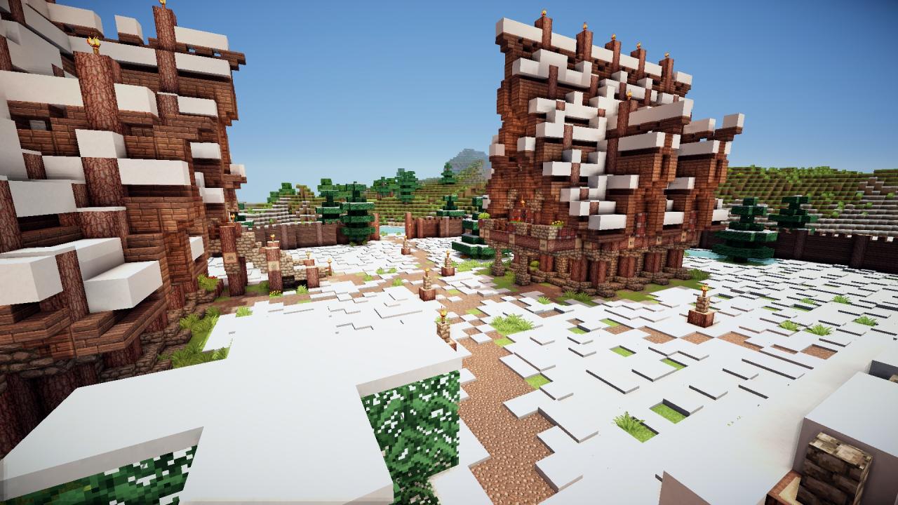 Snow Village + Video + Free Download Minecraft Map
