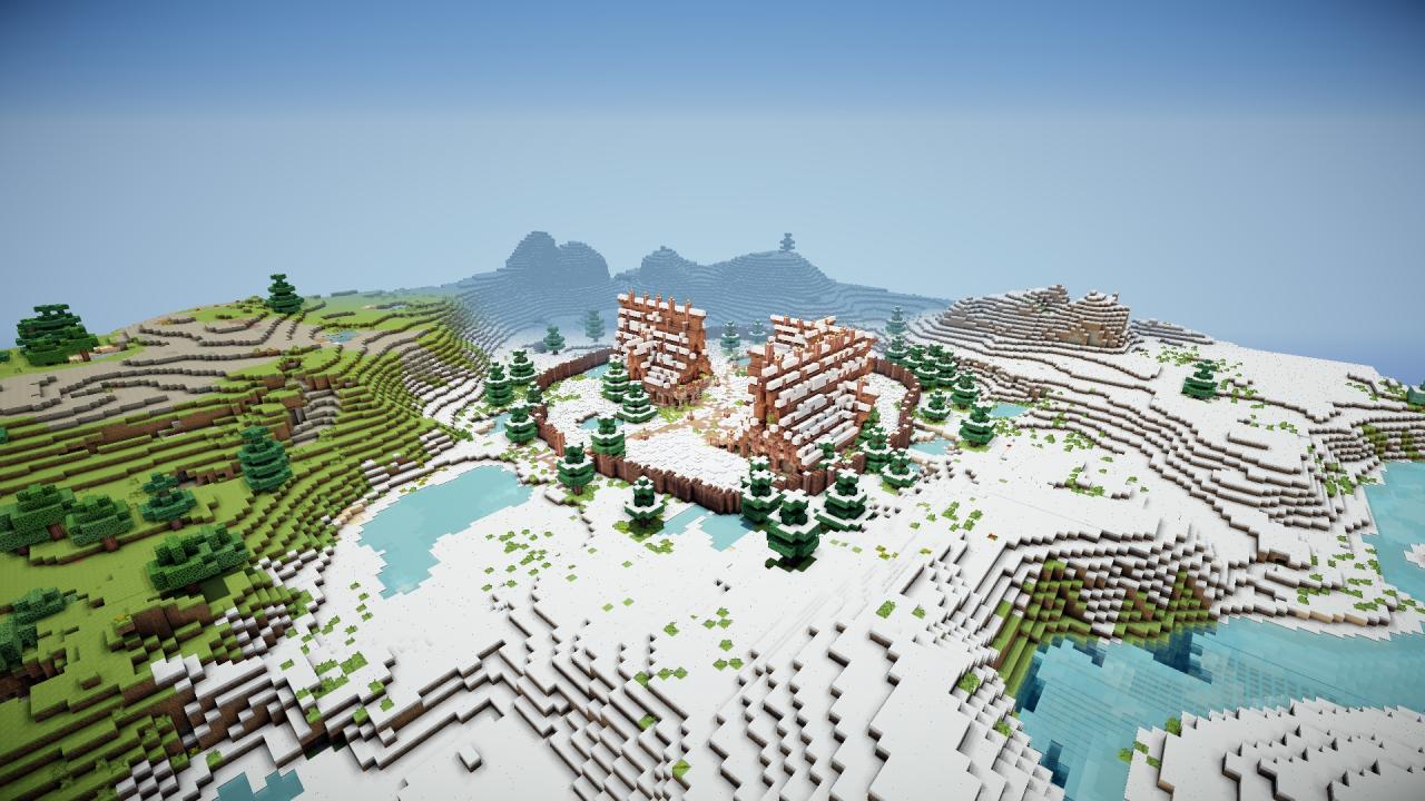 Snow Village + Video + Free Download Minecraft Map