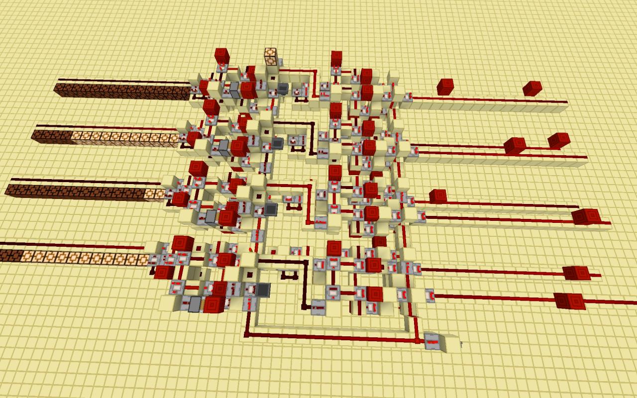 Hexadecimal Adder and Subtractor using comparators Minecraft Map