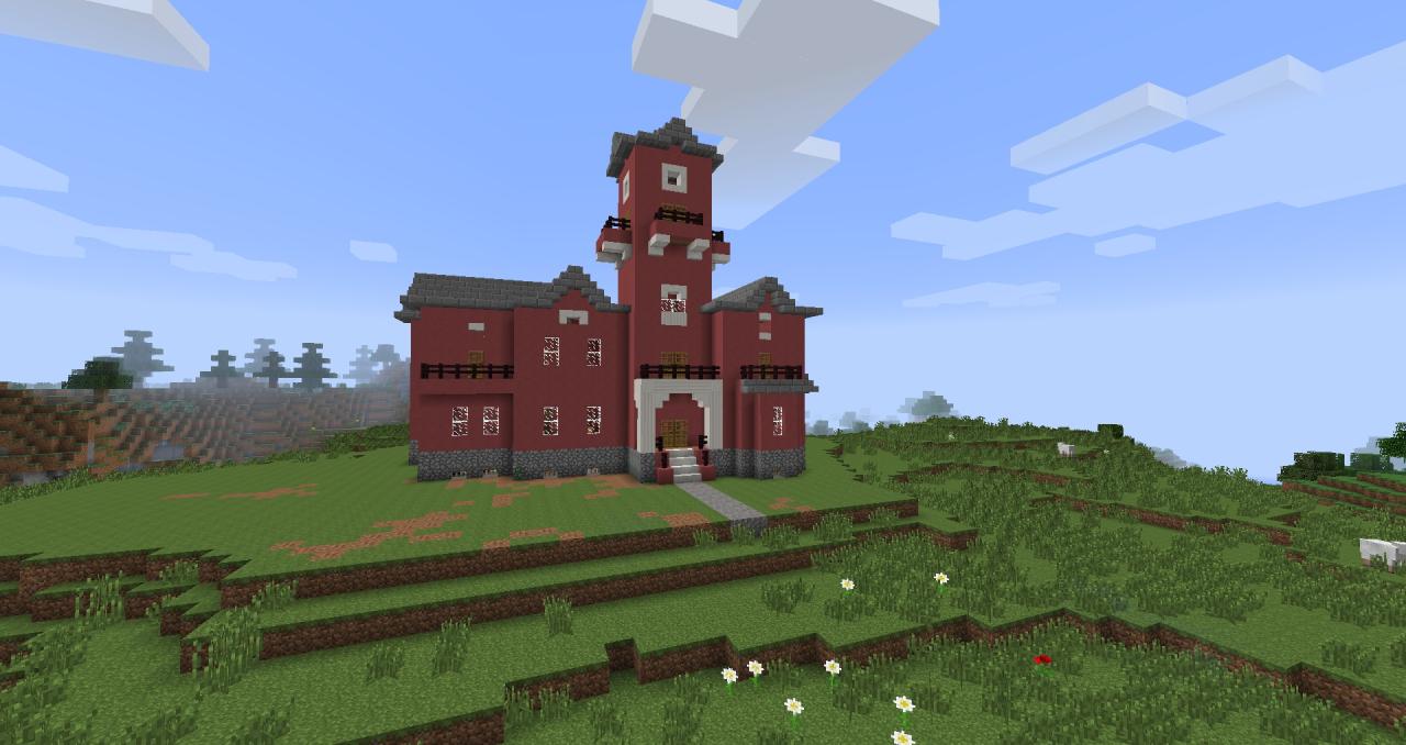 Pink House with Tower Minecraft Map