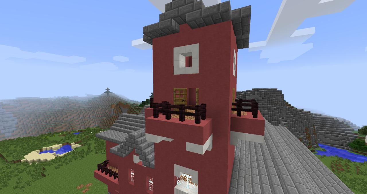 Pink House with Tower Minecraft Map