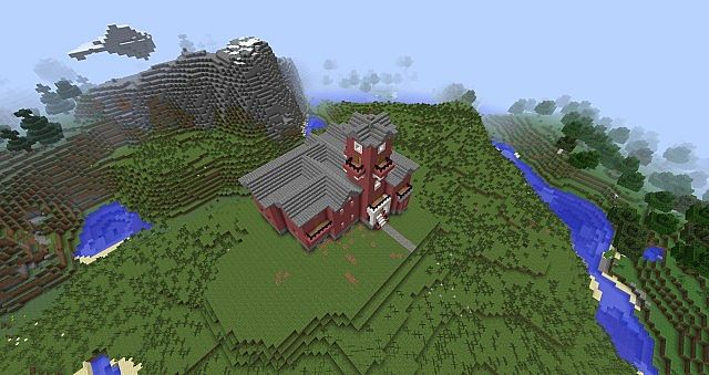 Pink House with Tower Minecraft Map