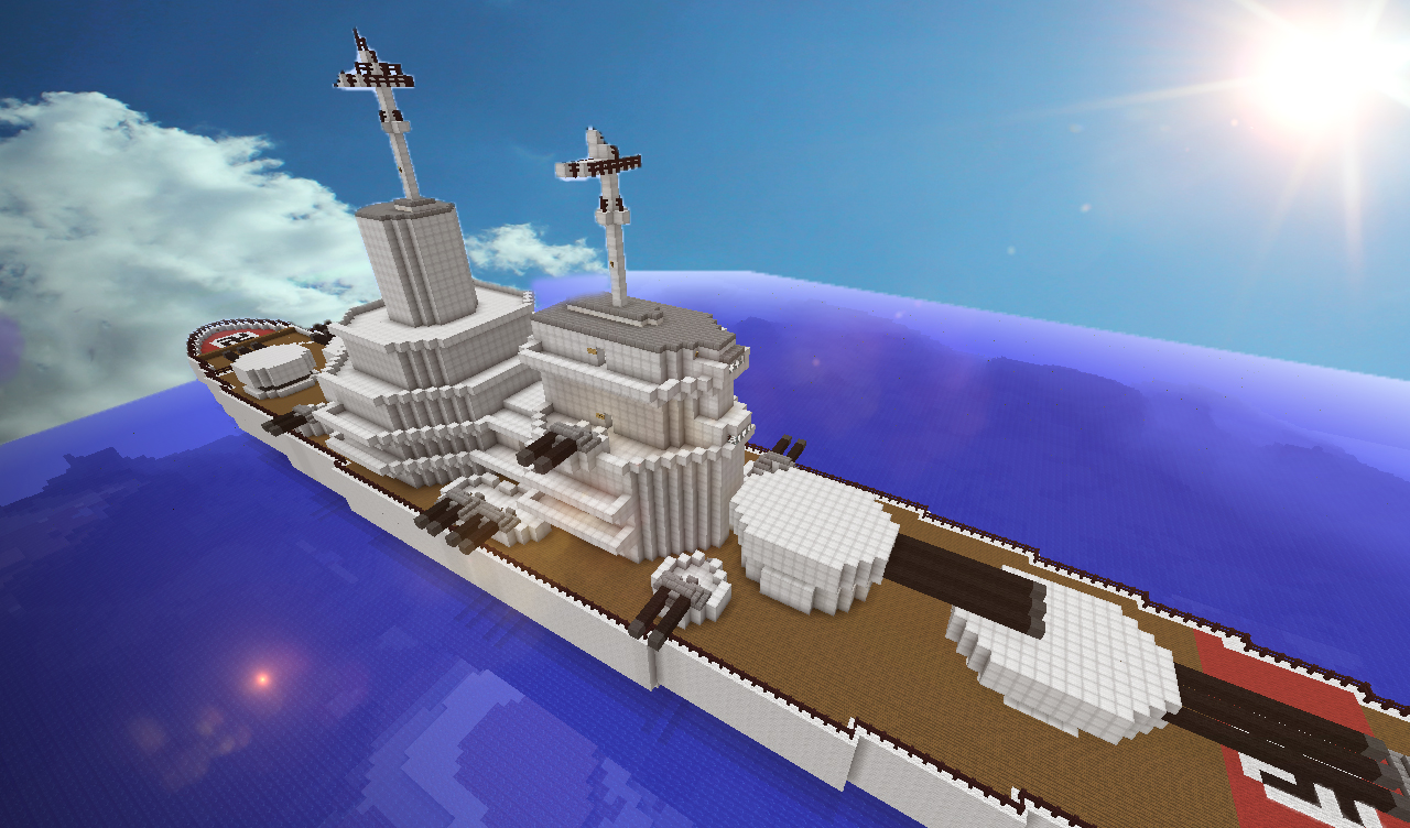 Large Historical WWII German Battleship Minecraft Map