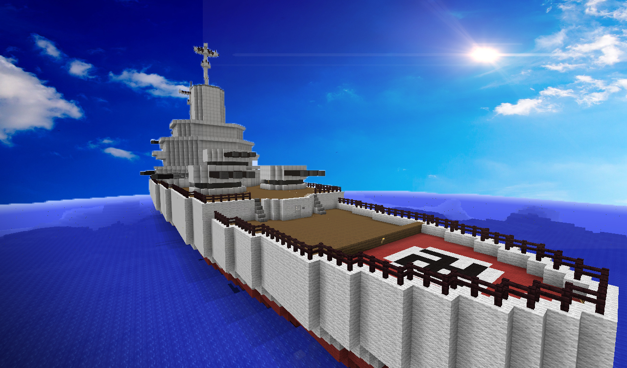 Large Historical WWII German Battleship Minecraft Map
