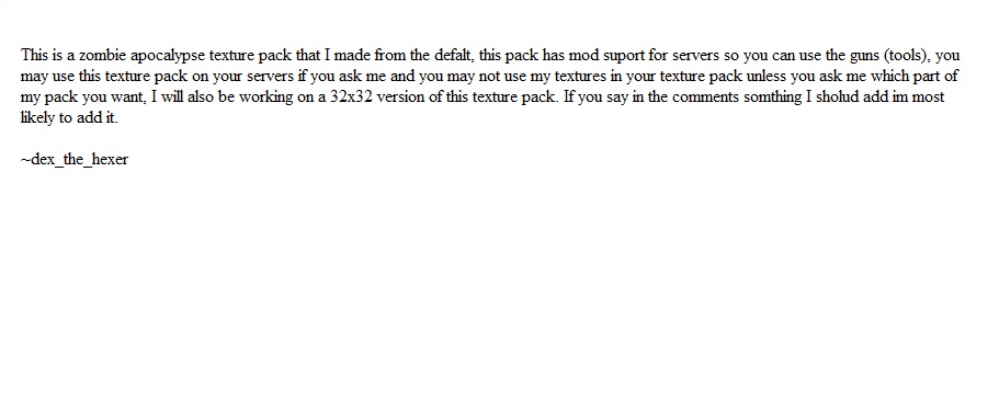 Zombie Apocalypse Pack Minecraft Texture Pack