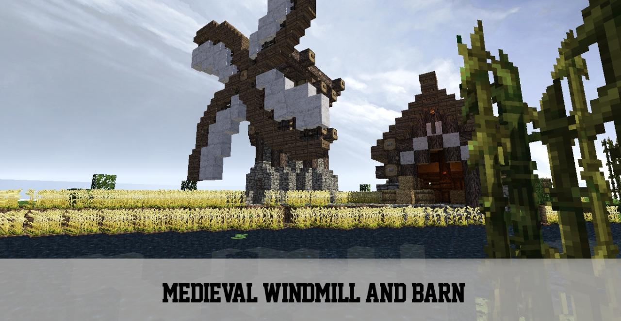 Medieval Windmill and Barn Minecraft Map