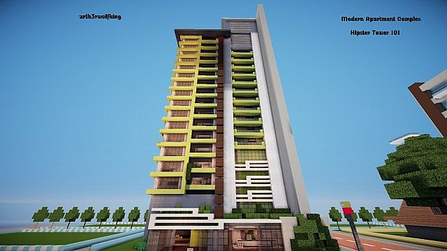 Modern Apartment Complex~ Hipster Tower 101 Minecraft Map