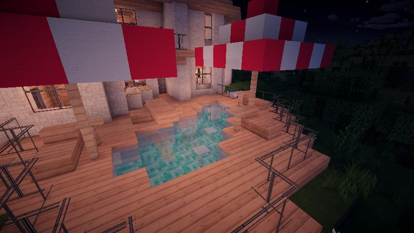 Modern House With A Swimming Pool Minecraft Map