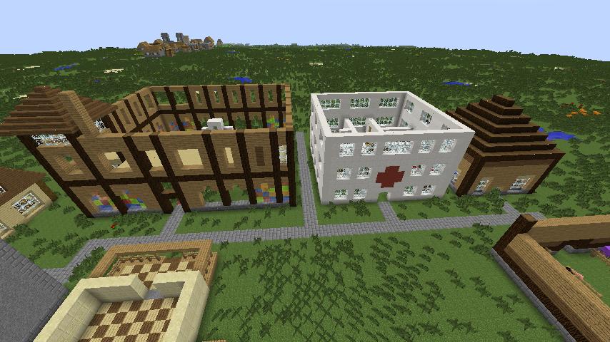modern big minecraft village/town Minecraft Map