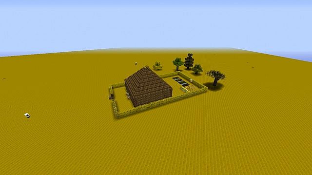 Flat land house Minecraft Map