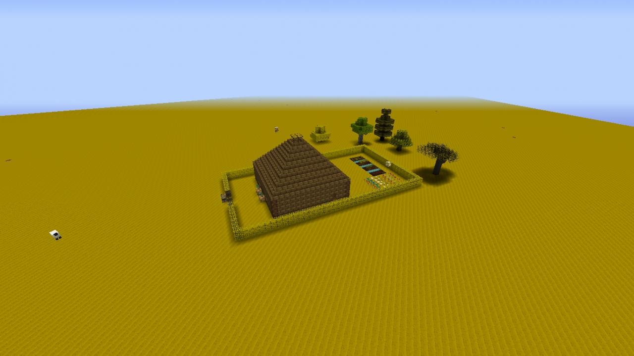 Flat land house Minecraft Map