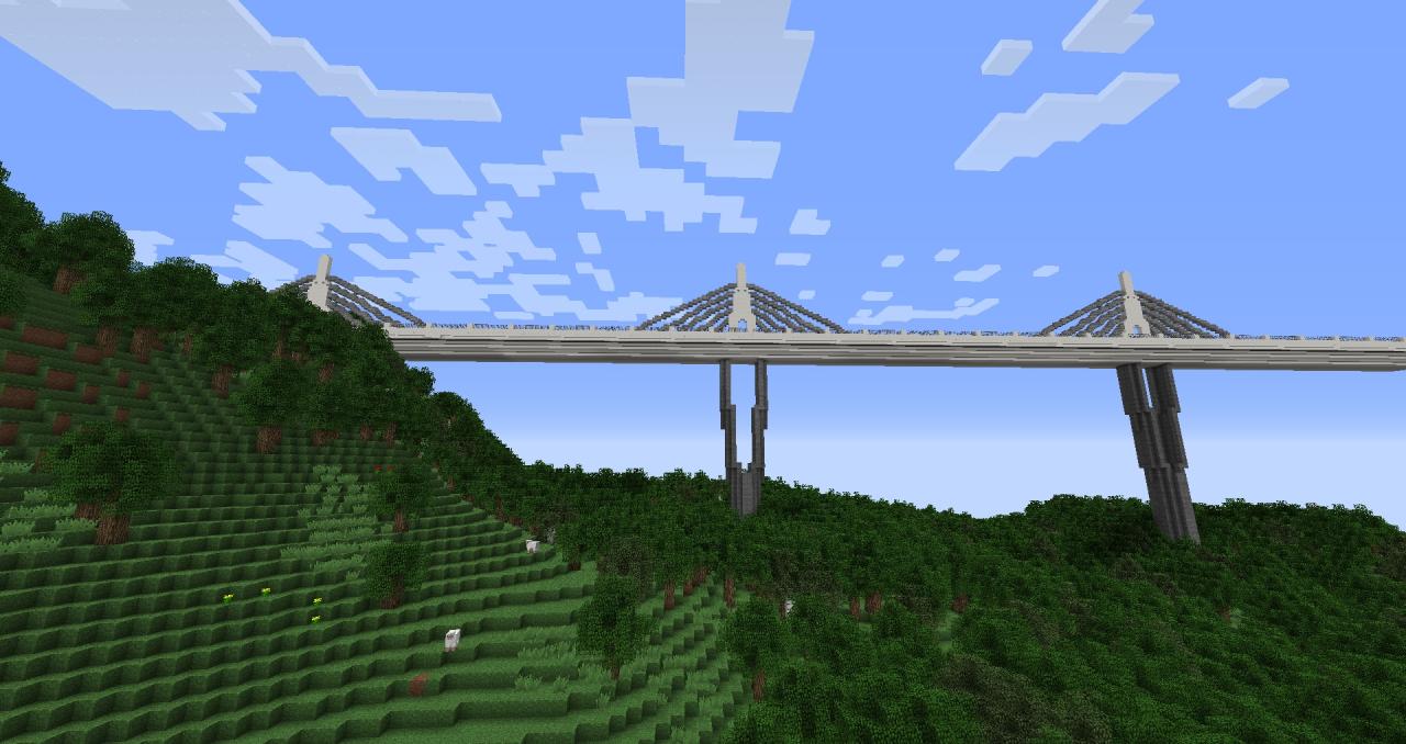 [Scale 1:4] Viaduc de Millau (France) Minecraft Map
