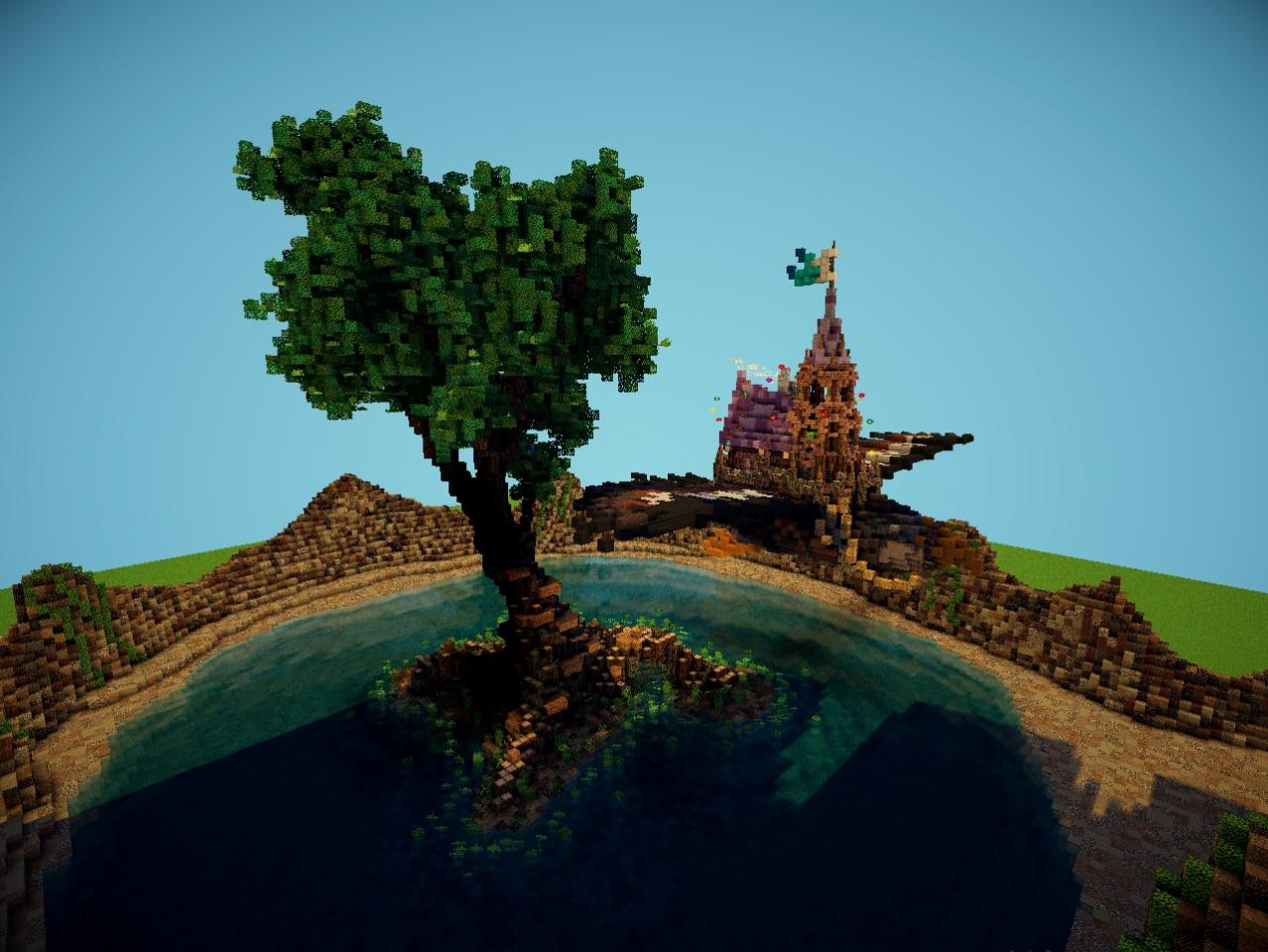 CloudSlide , the flying house Minecraft Map