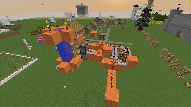 Piston door for a secret base Minecraft Map